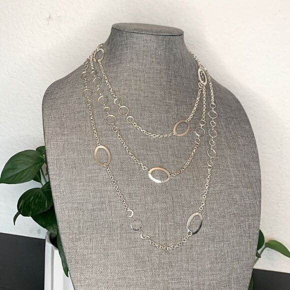 Jewelry | Very Long Silvertone Linknecklace | Poshmark
